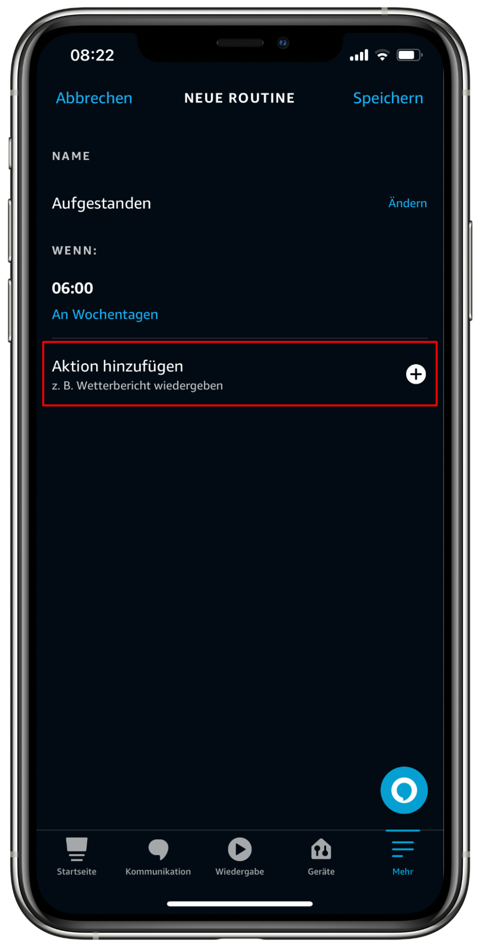 Alexa: Routinen erstellen. Ein Auslöser (Trigger) -> mehrere Aktionen